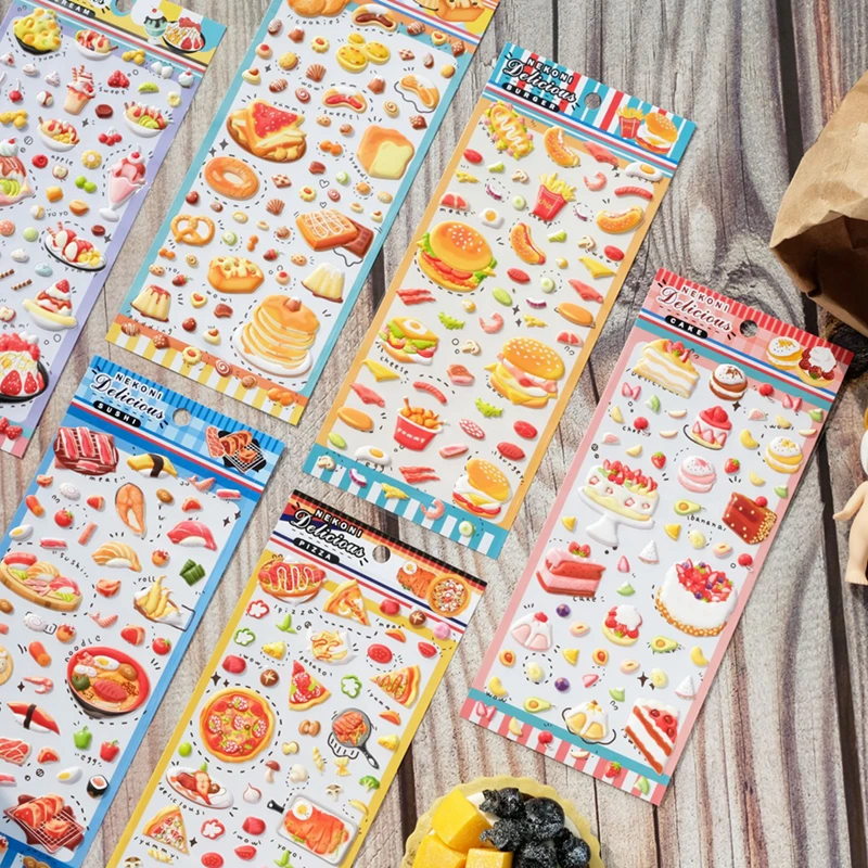 Cute 3D Foods Stickers Junk Journal Craft Supplies Scrapbooking ...