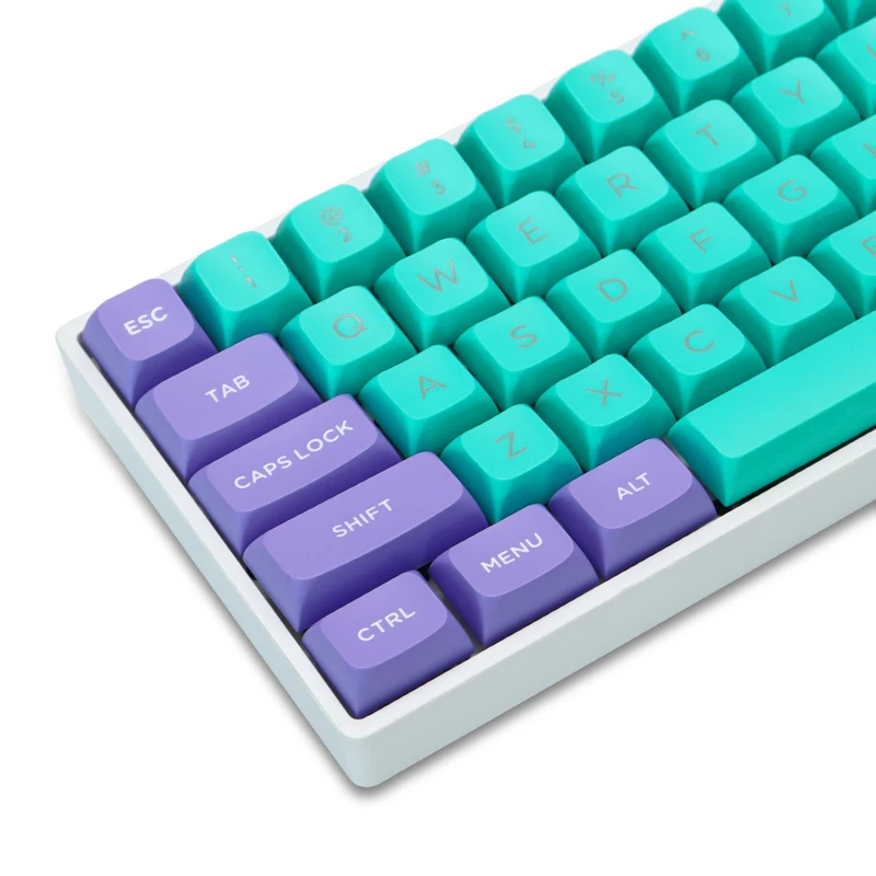 184 chave pbt keycap duplo tiro roxo azul xvx perfil keycaps kit ...