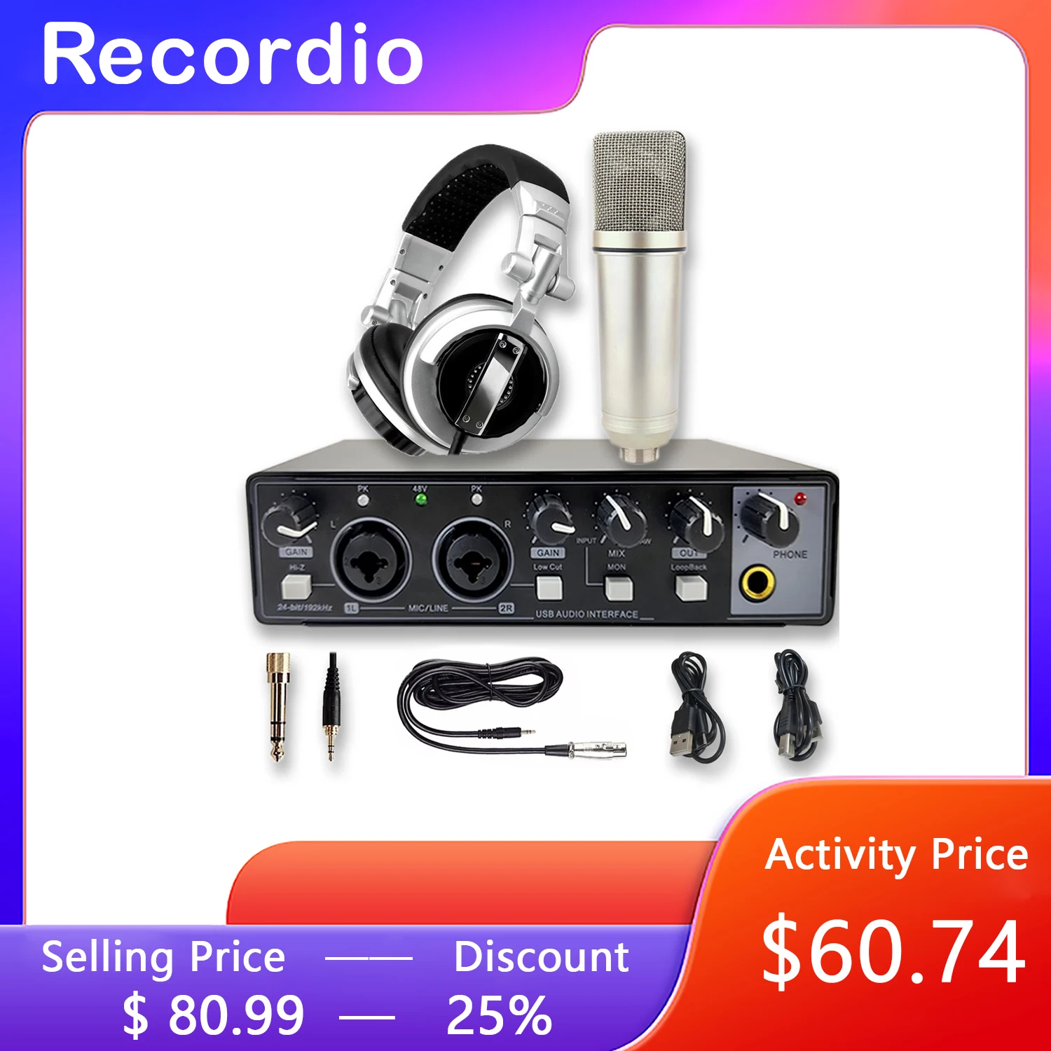 GAX-MD22P-2-input-2-output-USB-audio-interface-recording-sound-card-with-condenser-microphone ...