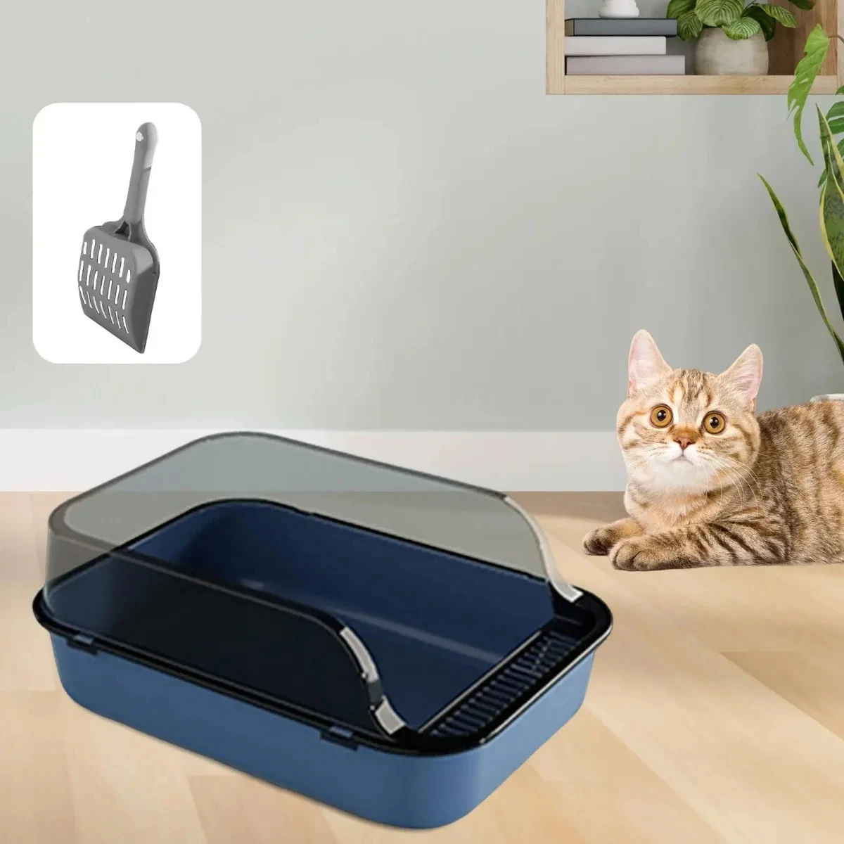 Kitty-Sandbox-Cat-Litter-Box-Thickening-Semi-enclosed-High-Side ...