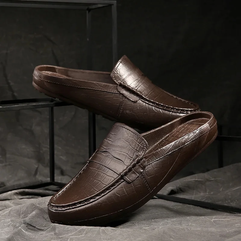 Men's Summer Slippers Luxury Barefoot PVC Casual Beach Outdoor Walking ...