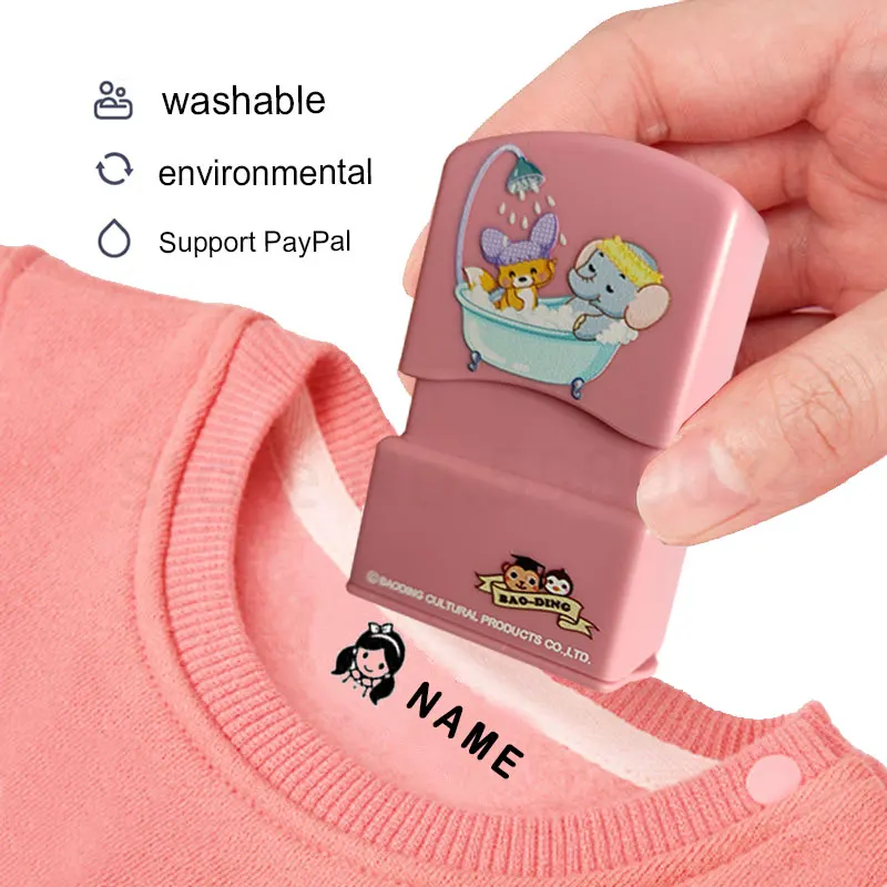 Custom-made Baby Name Stamp Sticker DIY for Children Name Seal student ...