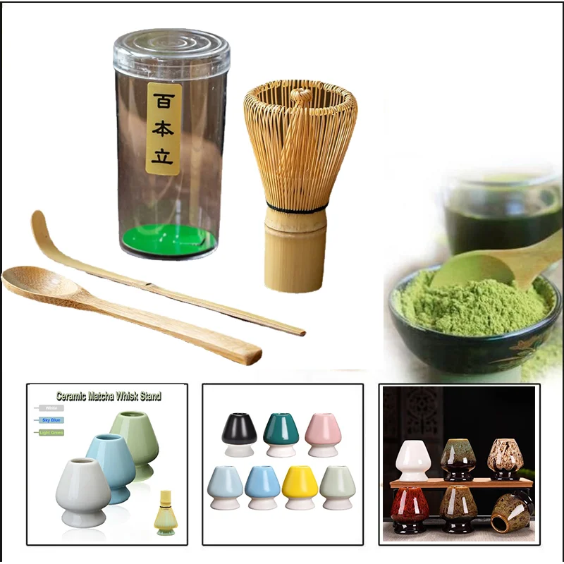 4-in1-Matcha-Set-Bamboo-Whisk-Teaspoon-Ceramic-Bowl-Tranditional-Tea ...