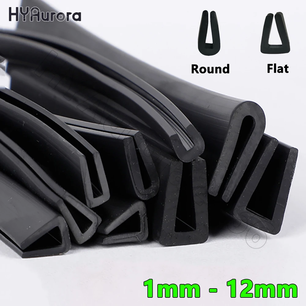 Rubber Edge Strip 1Meter U Channel Rubber Seal Strip, Metal Sharp Edge ...