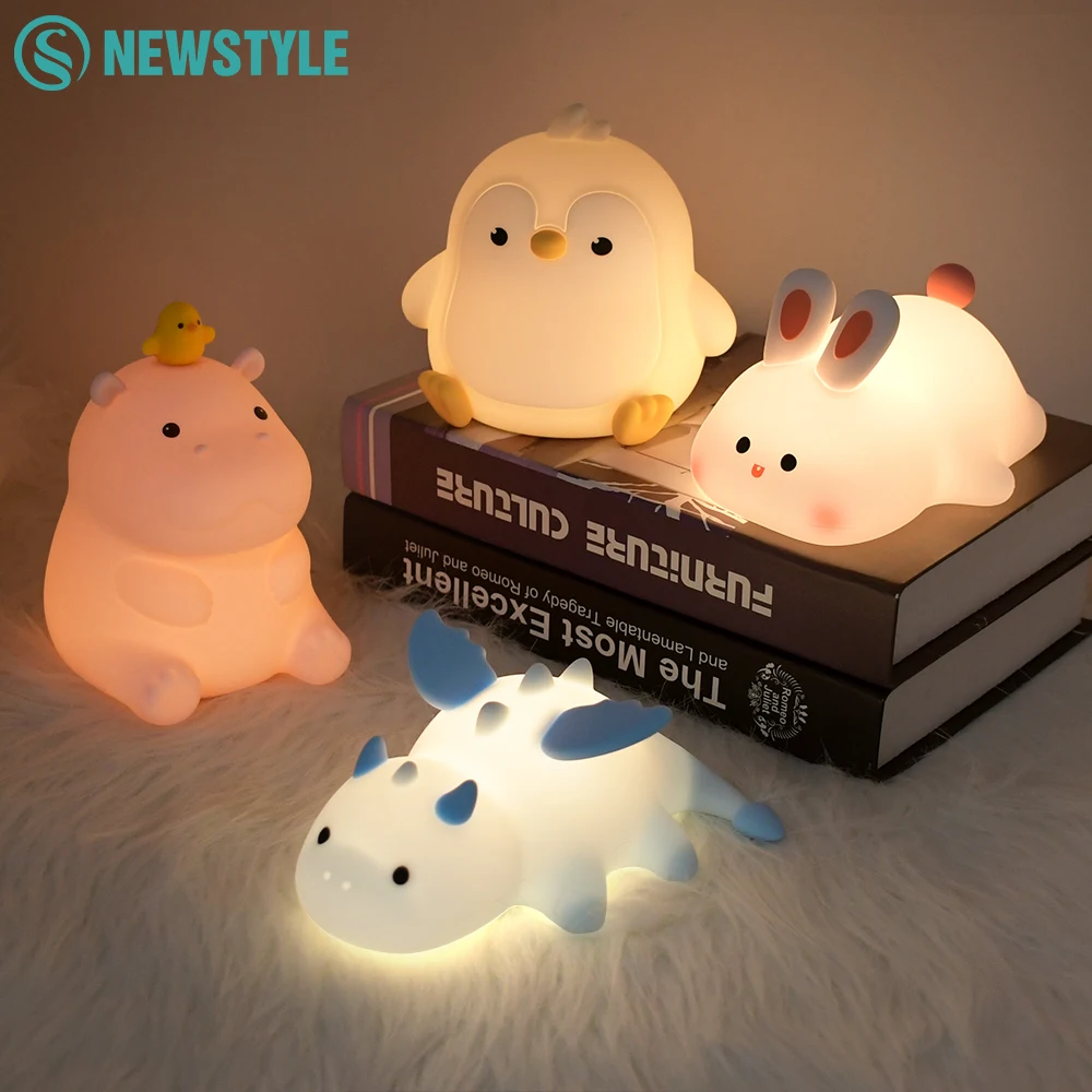 Novelty Animal Silicone Night Light Fox Rabbit Nursery Nightlight ...