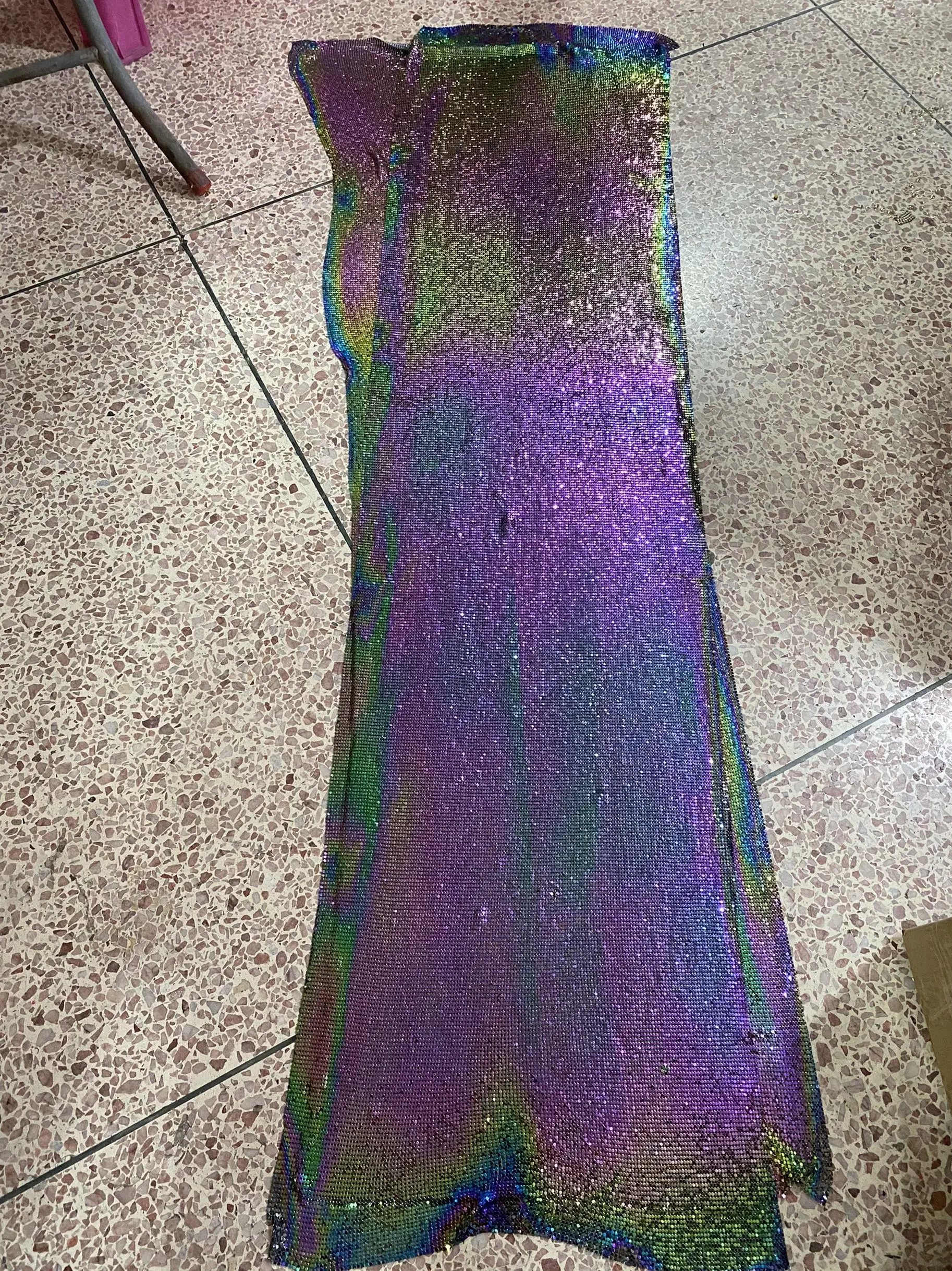 150-45cm-Iridescent-Purple-Metal-mesh-metallic-fabric-metal-sequins-for ...