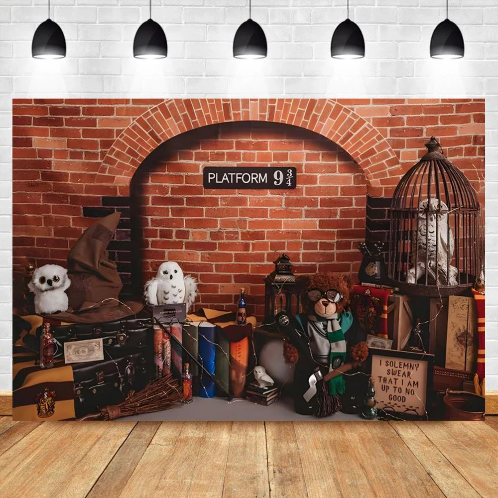 Magic-Castle-School-Brick-Wall-Background-Customized-Boy-Castle-Magic ...