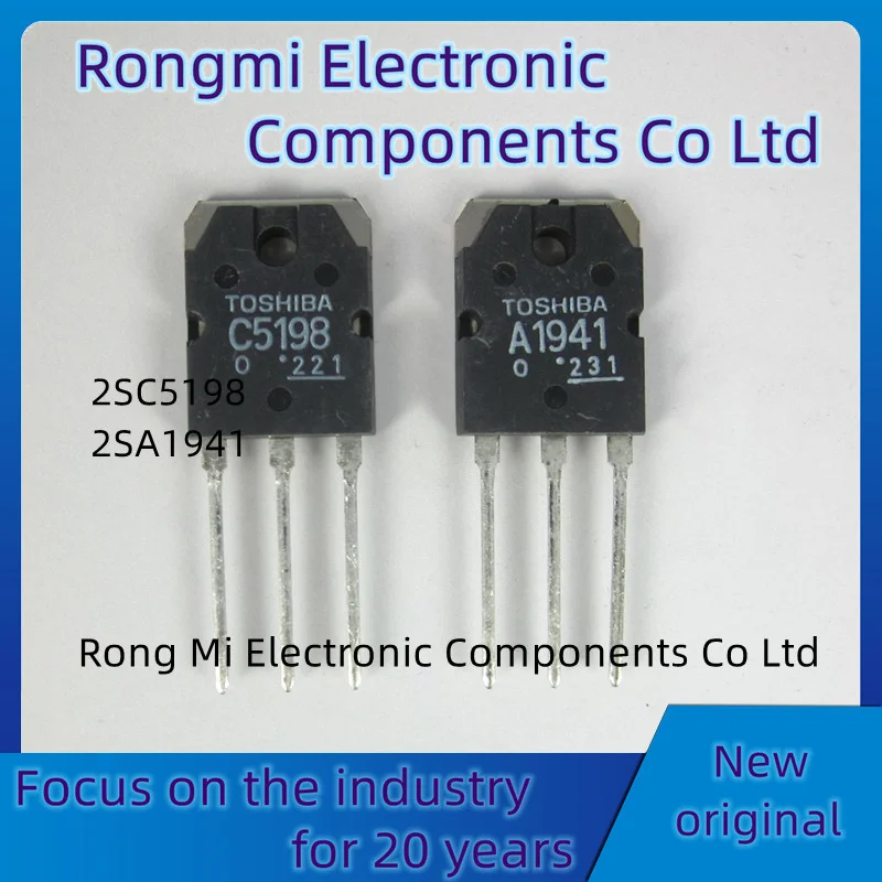 10PCS 5pairs 2SC5198 2SA1941 TO3P (5PCS A1941 + 5PCS C5198) TO-3P Power ...