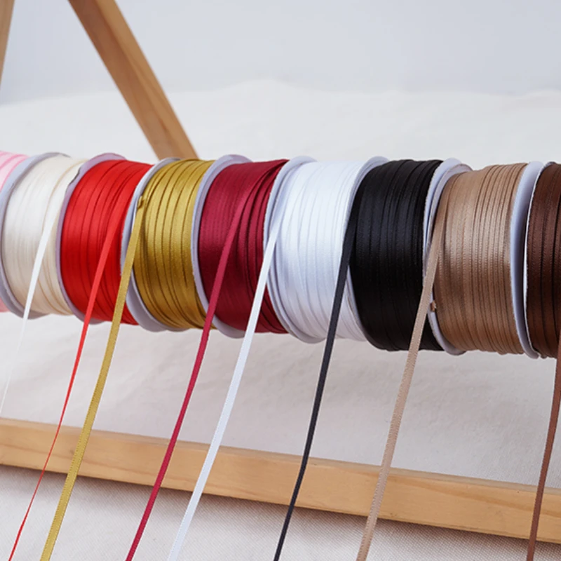 (91meters/lot) wide 3mm double-sided Ribbon high quality polyester ...