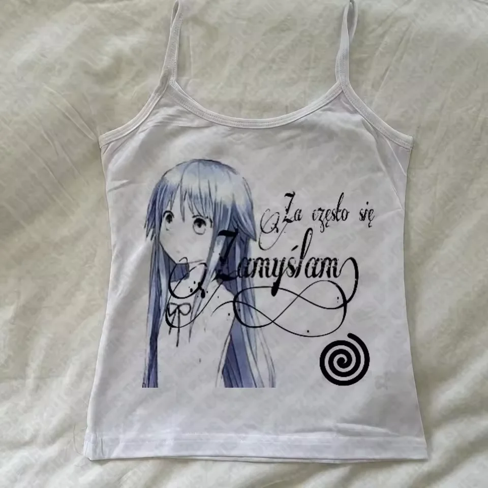 Harajuku Y2K Clothing Womens Cute Sling Punk Gothic Sleeveless Crop ...