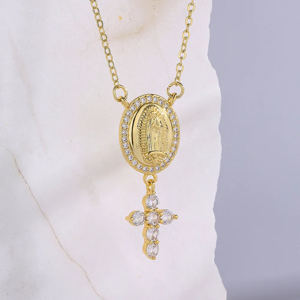 NEWBUY Classical Women's Religious Jewelry Copper CZ Zircon Inlay ...