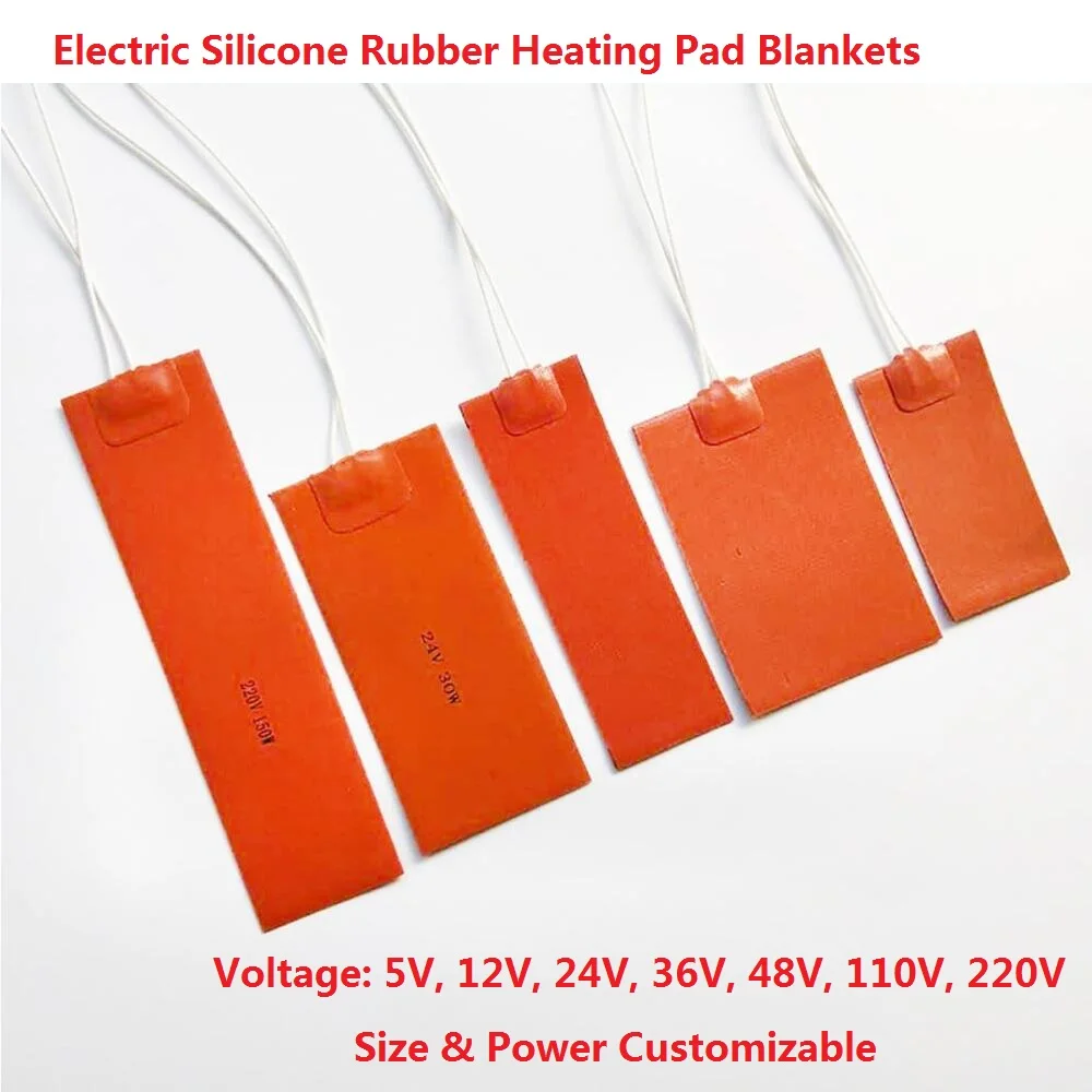 5V-12V-24V-110V-220V-380V-Electric-Silicone-Rubber-Heating-Pads ...