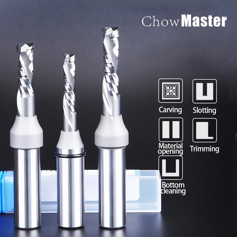 Woodworking 2 Flutes TCT Straight Compression Router Bit Double Veneer ...