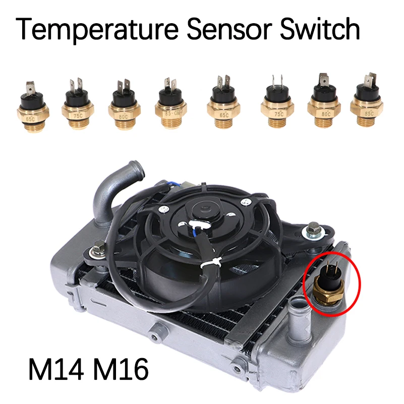 Motorcycle radiator cooling fan water temperature thermostat switch ...