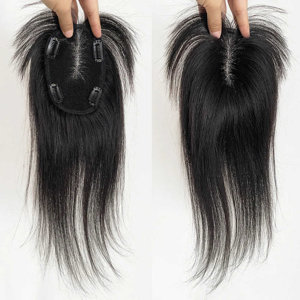 Full-Hand-Made-9x14cm-Natural-Scalp-Top-Swiss-Lace-Base-Human-Hair ...