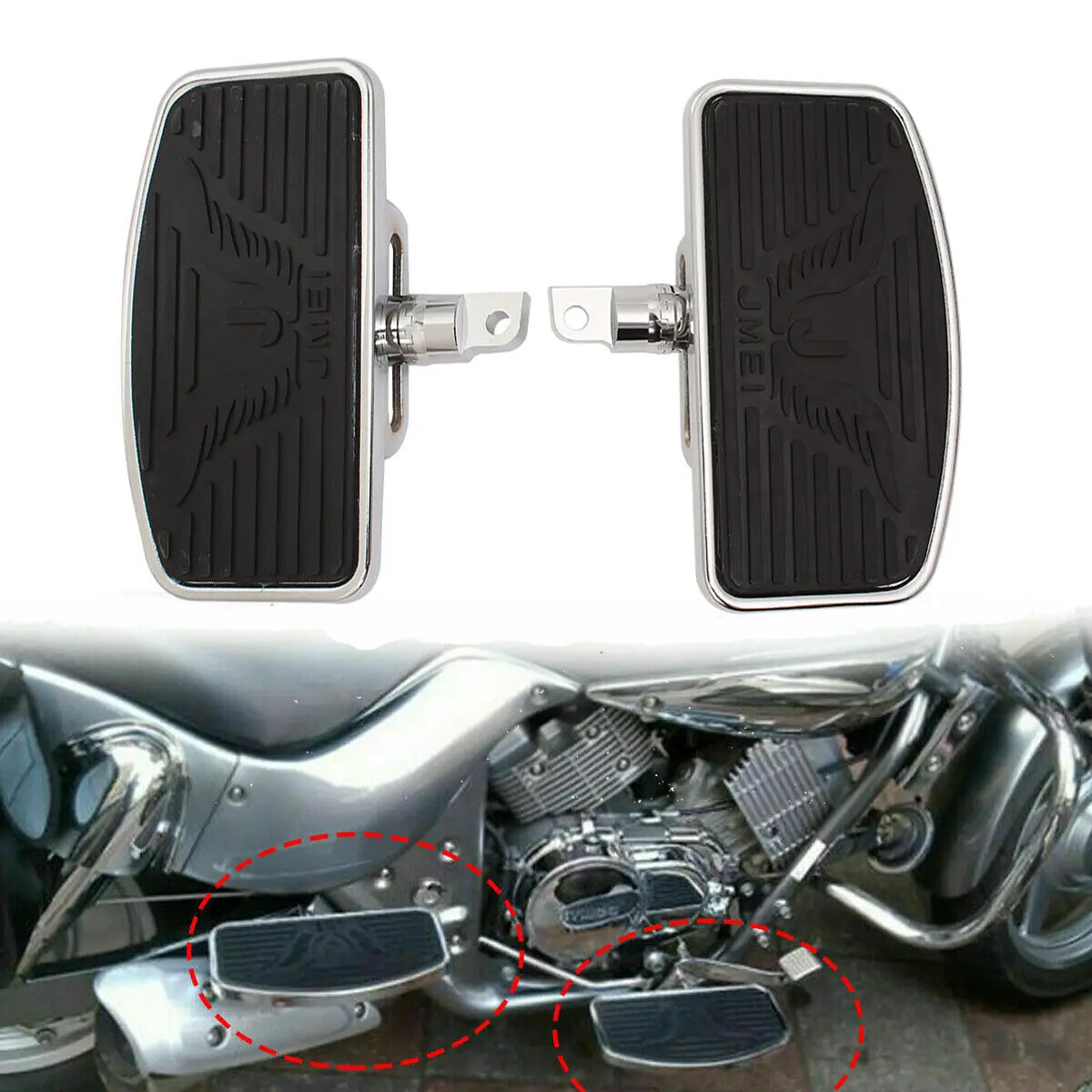 Motorcycle-Front-Rear-Driver-Passenger-Footrest-Footpeg-Floorboard ...