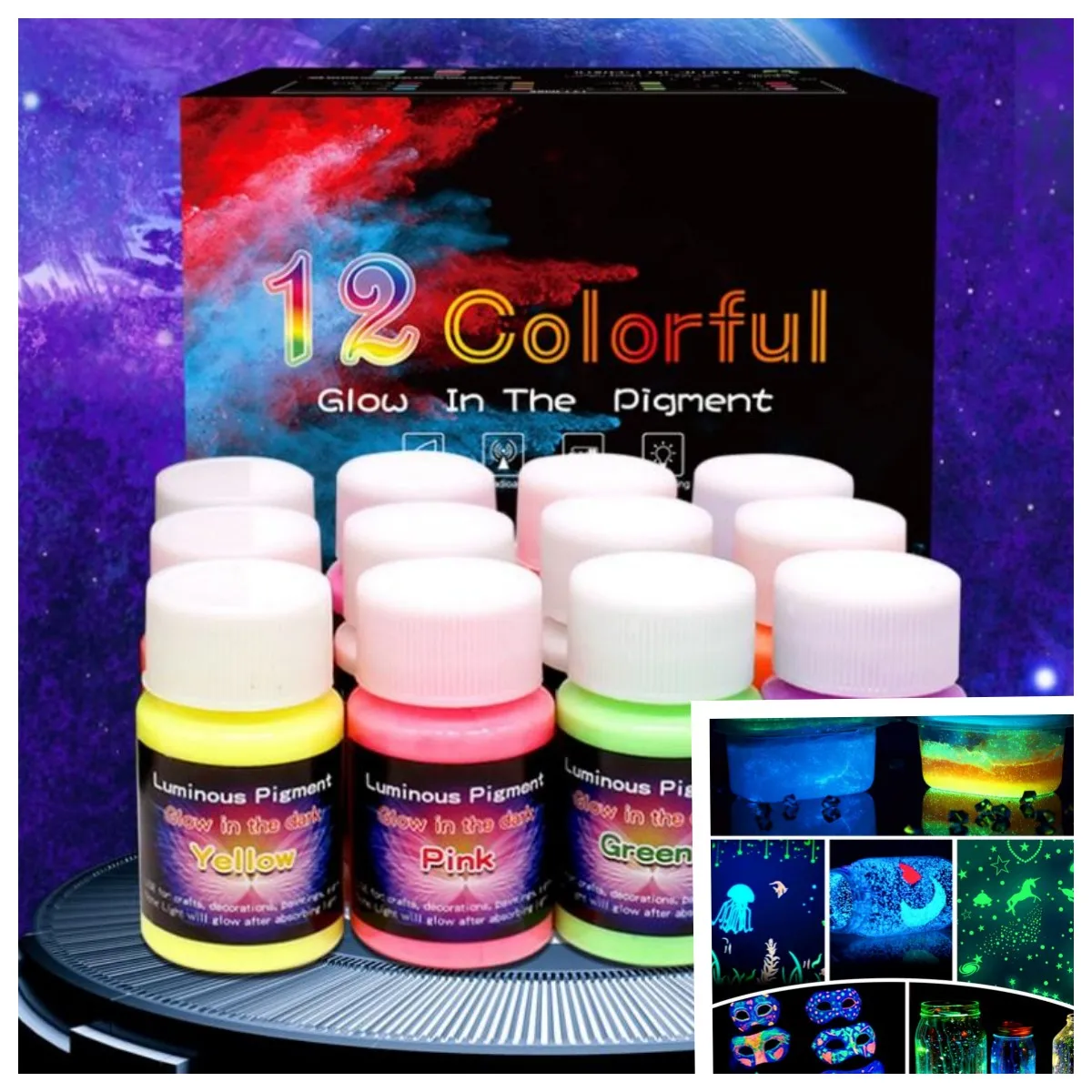 12-color-highlighter-water-based-luminous-paint-diy-hand-painted-self ...
