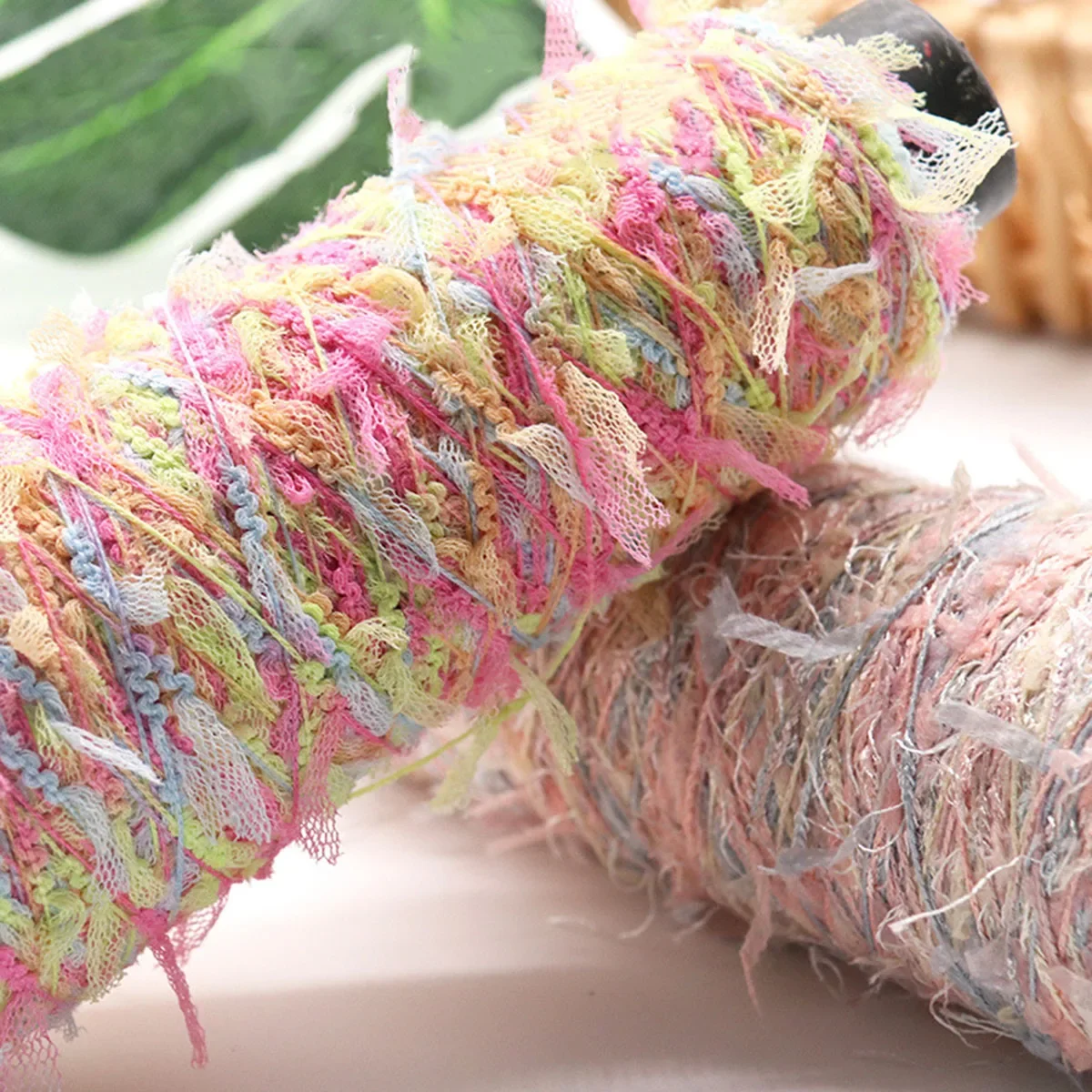 50G New Mesh Ponytail Fancy Yarn Dance Paper Butterfly Mix Crochet Yarn ...