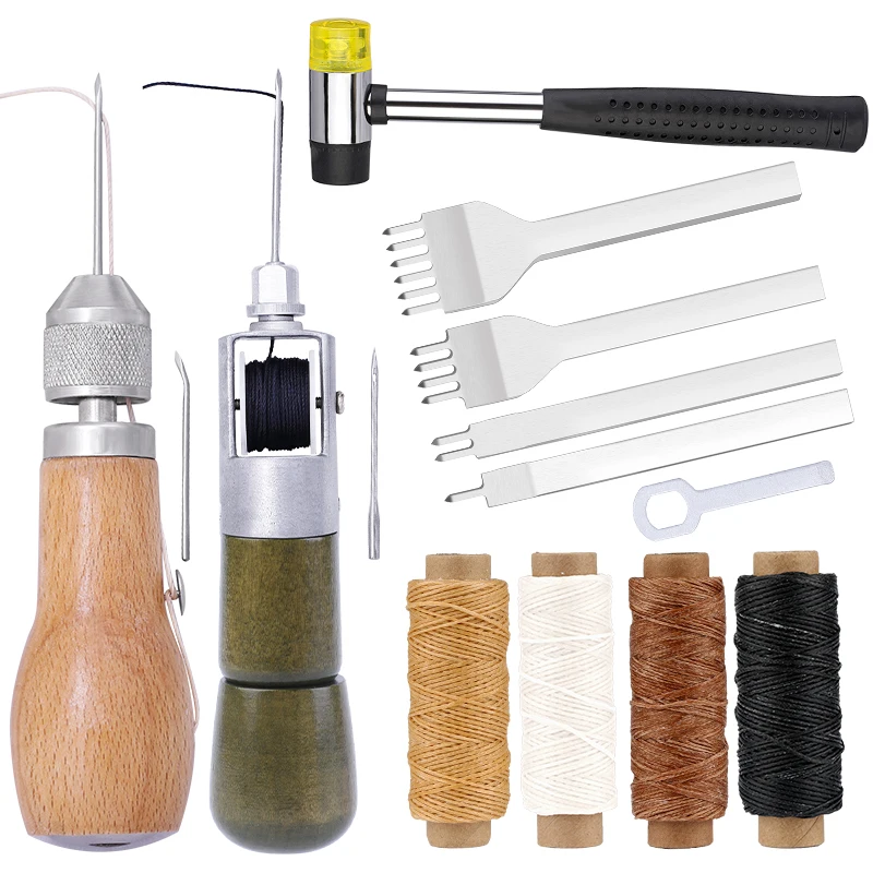Leather Hand Sewing Machine Waxed Thread Set for Leather Hand Craft ...