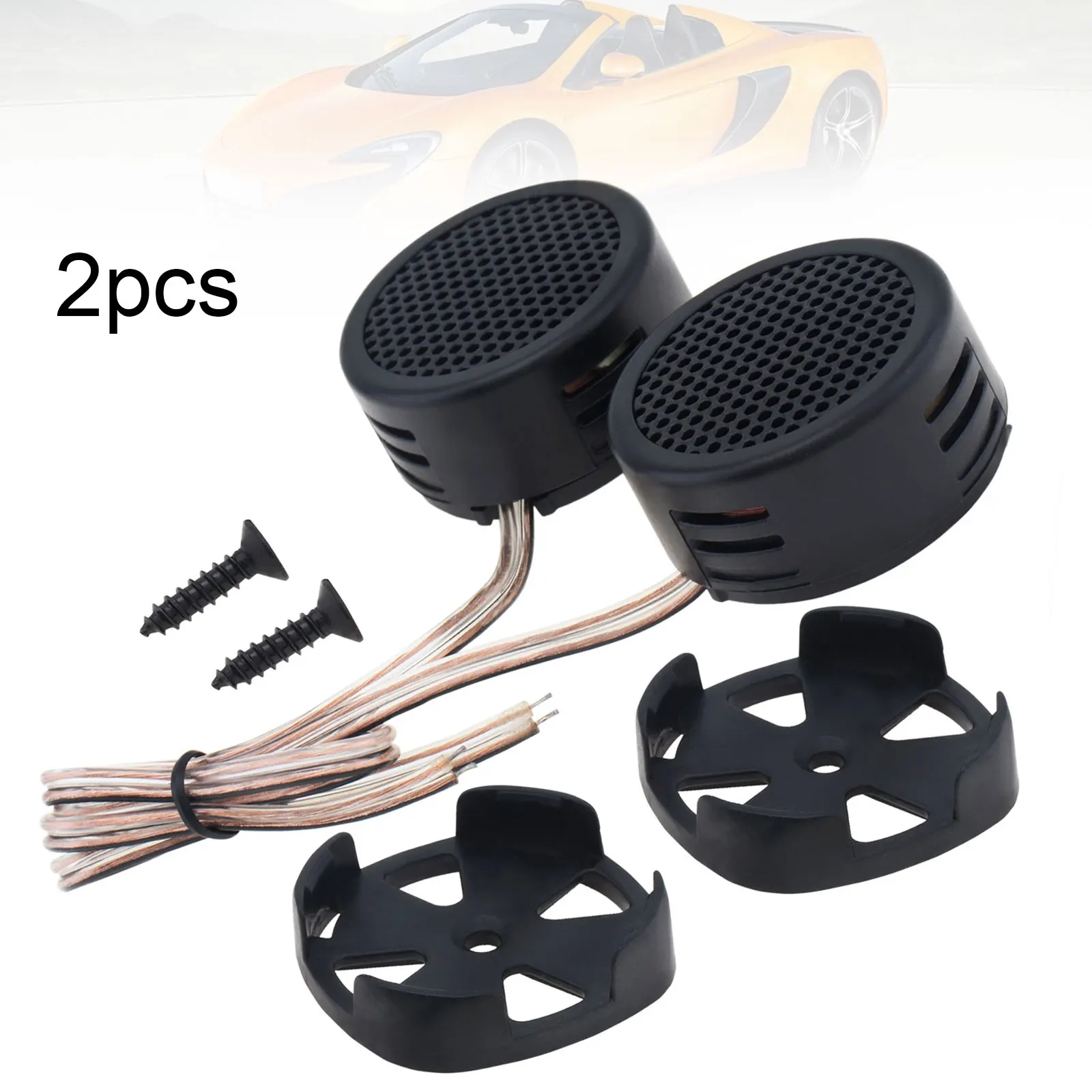 2pcs 500W Mini Car Dome Tweeter Speakers Universal 12V Metal +Plastic ...
