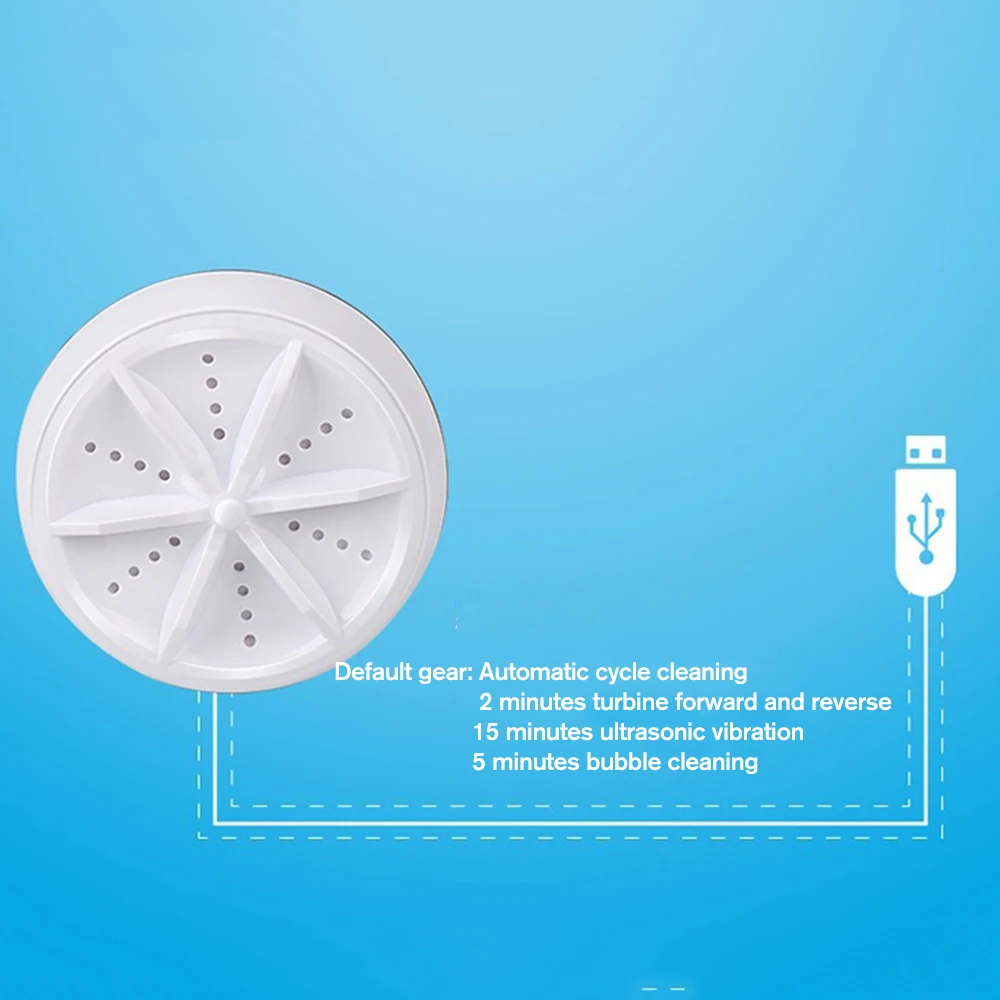 3 In 1 Portable Mini Washing Machine Ultrasonic Turbines Rotating ...