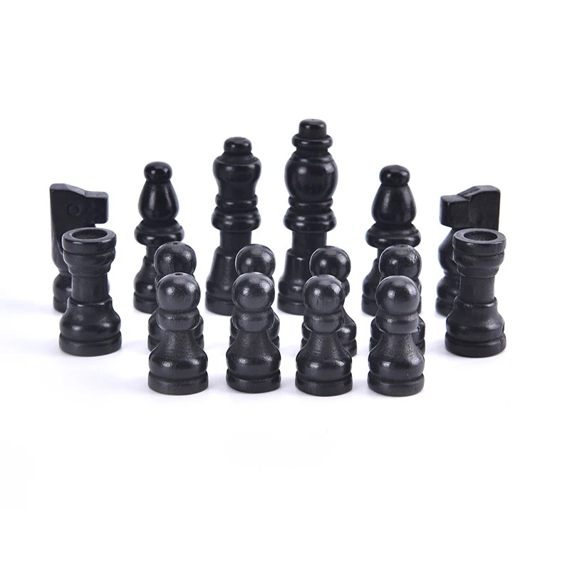 32pcs Wooden Chess Pieces Complete Chessmen International Word Chess ...