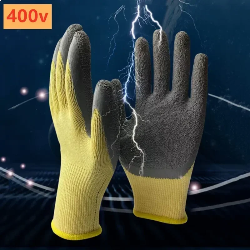 1 Pair Anti-electricity Security Protection Gloves Rubber Electrician ...