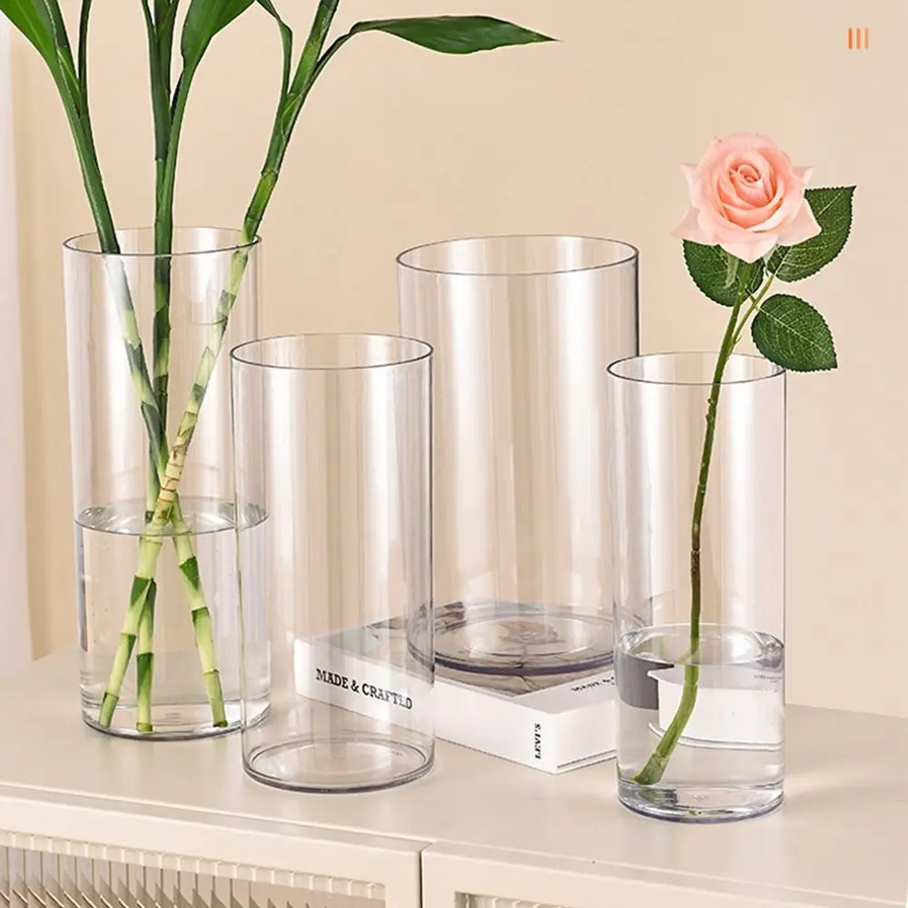 Cylinder Vases Plastic Flower Vase DIY Flower Arrangement for Living ...