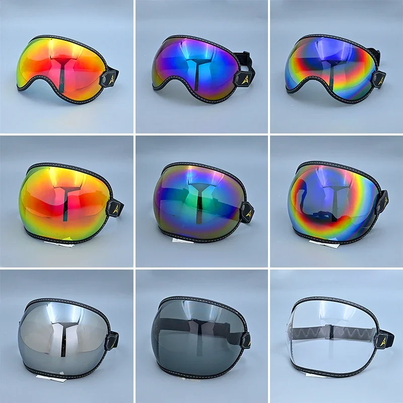 Universal-Open-Face-3-4-Helmet-Visor-Lens-Bubble-Motorcycle-Windshield ...