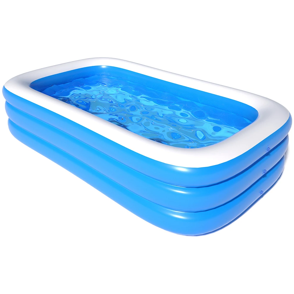 PVC-Materials-8-10FT-Inflatable-Pool-Large-Family-Swimming-Pools-Blue ...