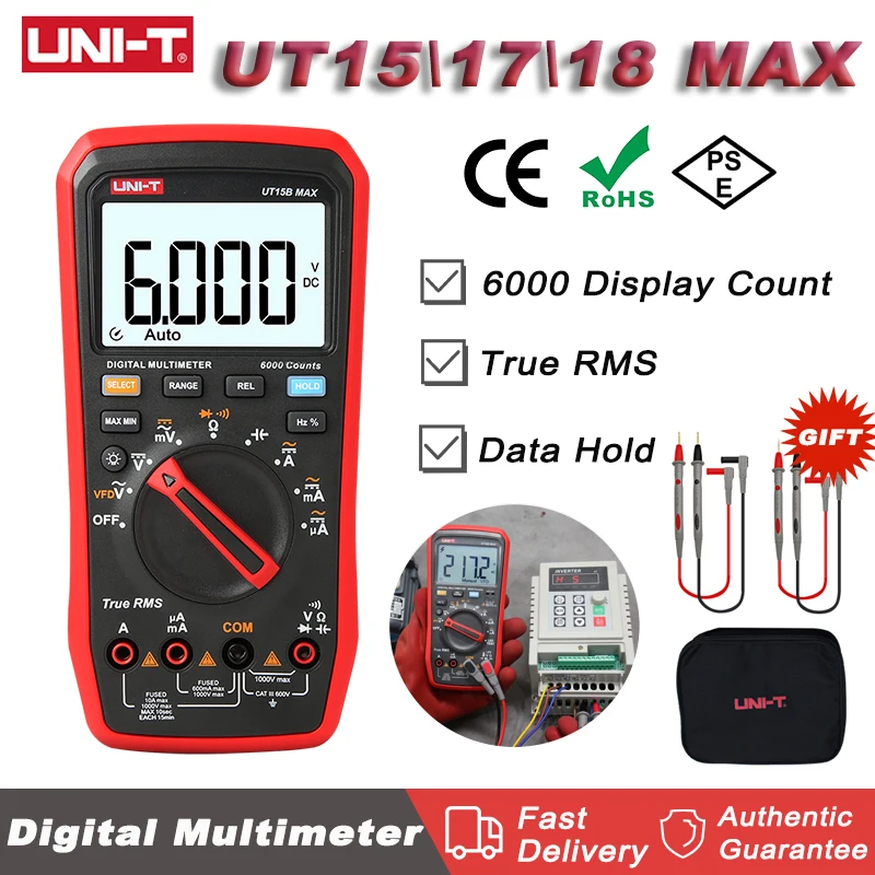 UNI-T-UT15B-17B-18B-MAX-Professional-Digital-Multimeter-Tester-True-RMS ...