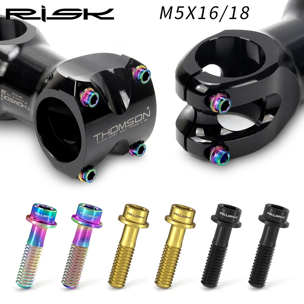 RISK Titanium Bicycle Stem Screws M5x16/18mm MTB Road Bike Steering ...