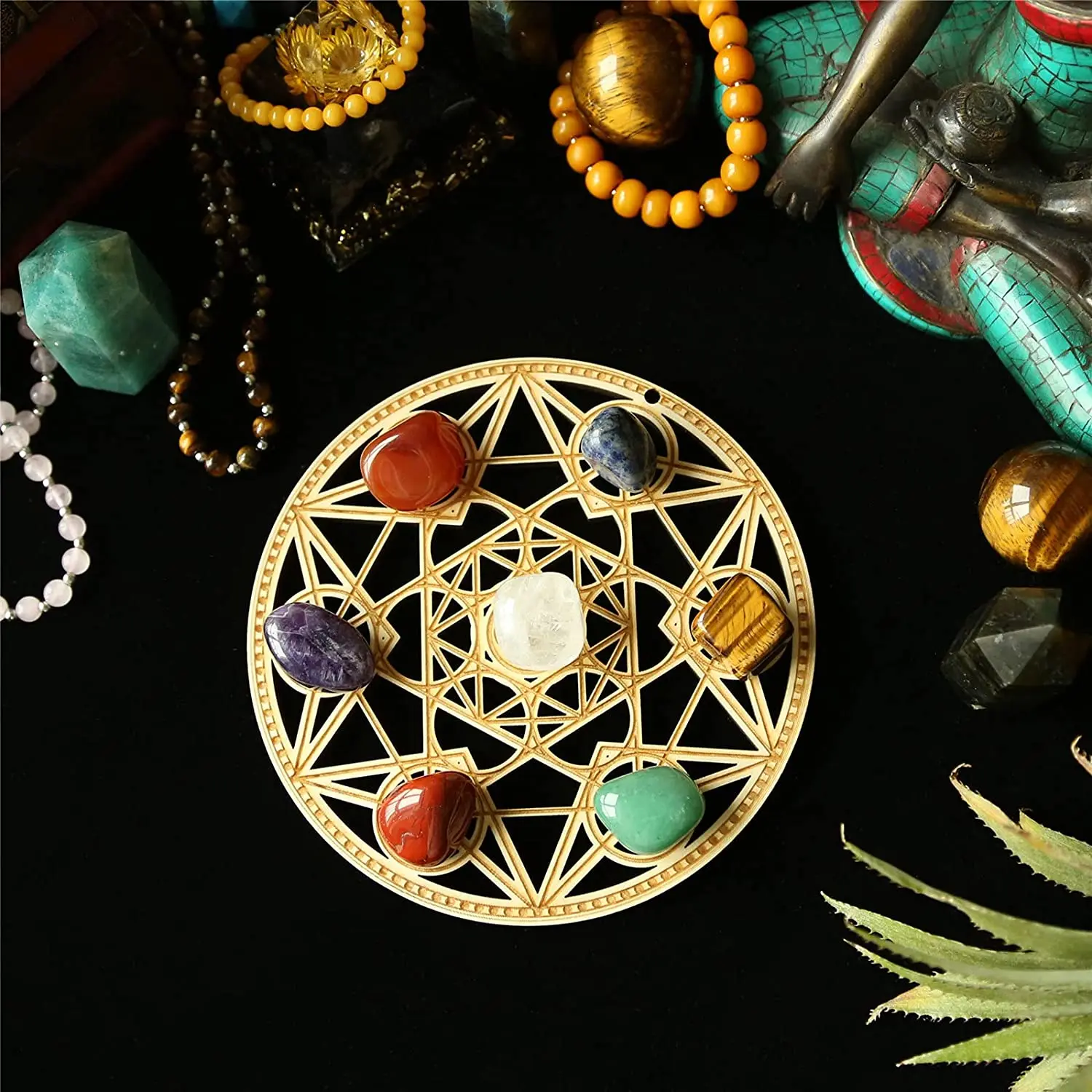 Real Healing Crystals Set Chakra Crystals Kit Reiki Crystal Grid For ...