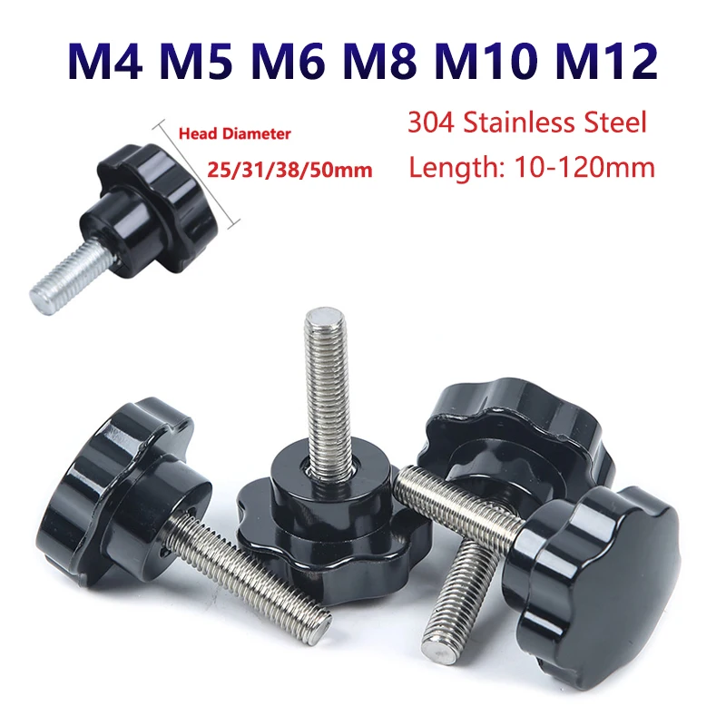 1pc-M4-M5-M6-M8-M10-M12-304-Stainless-Steel-Star-Shape-Thread-Clamping ...