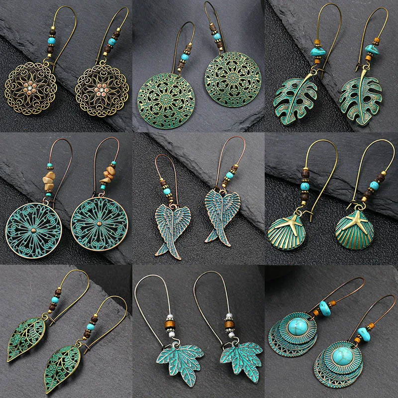Vintage-Bohemia-Big-Ear-Hook-Drop-Earrings-For-Women-Ethnic-Geometric ...