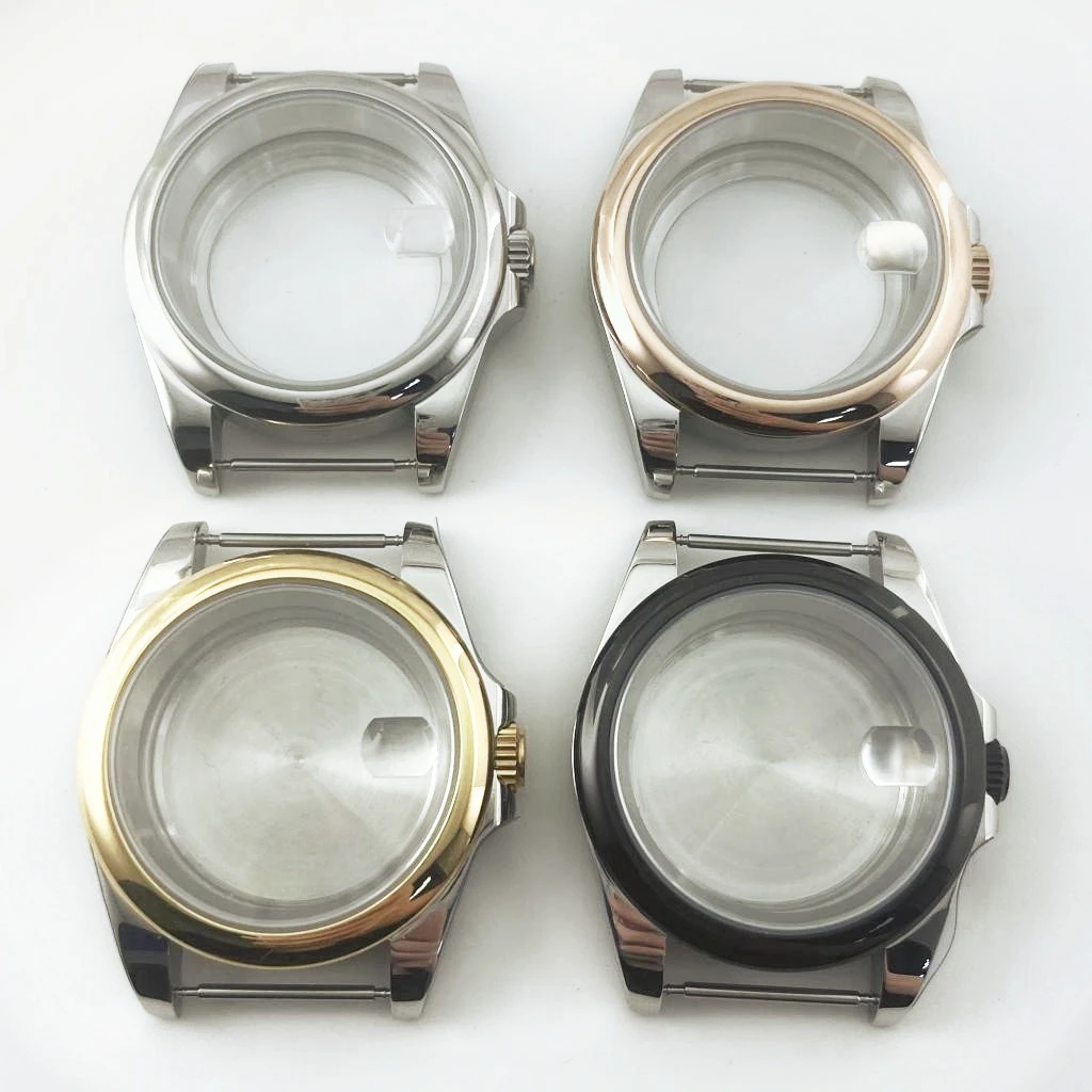 New-39mm-Black-Silver-Gold-Waterproof-Sapphire-Glass-Sleek-Watch-Case ...