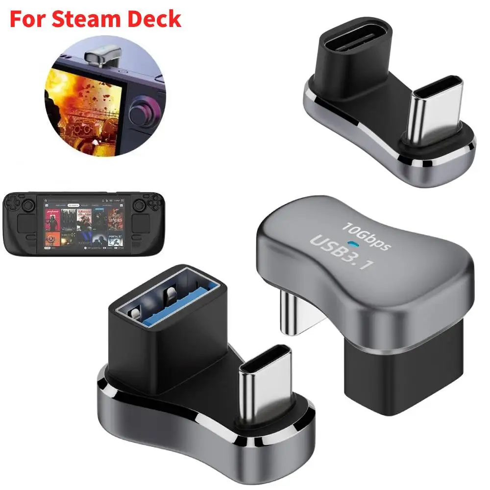 180 Degree Angle USB C Adapter USB-C Male to Female 20Gbps PD 140W Fast ...