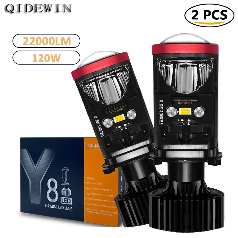 H4-Lights-For-Vehicles-Y8-Headlights-Auto-LED-Projector-Lens-6000K ...