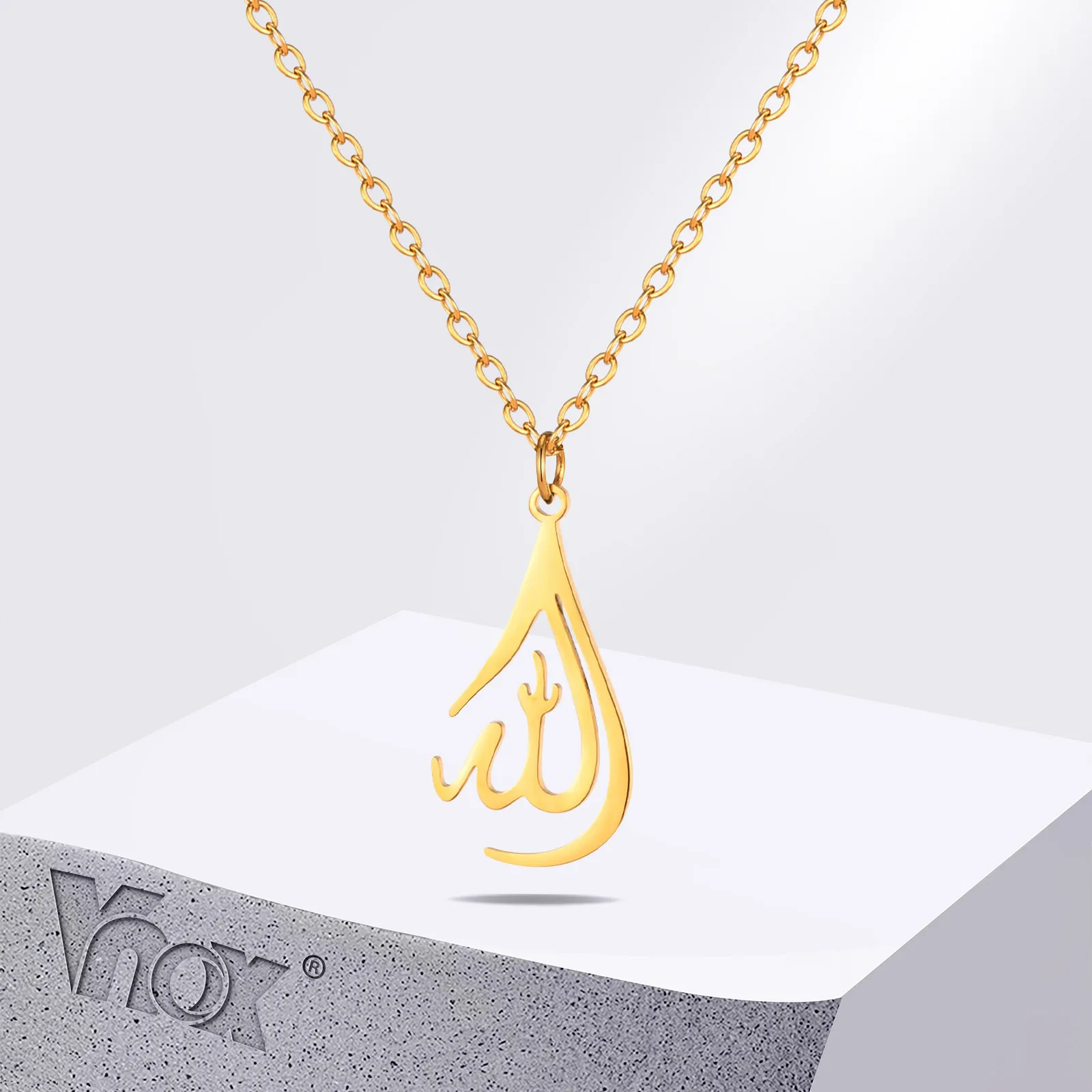 Vnox-Islamic-Muslim-Allah-Pendant-Necklaces-For-Women-Stainless-Steel ...