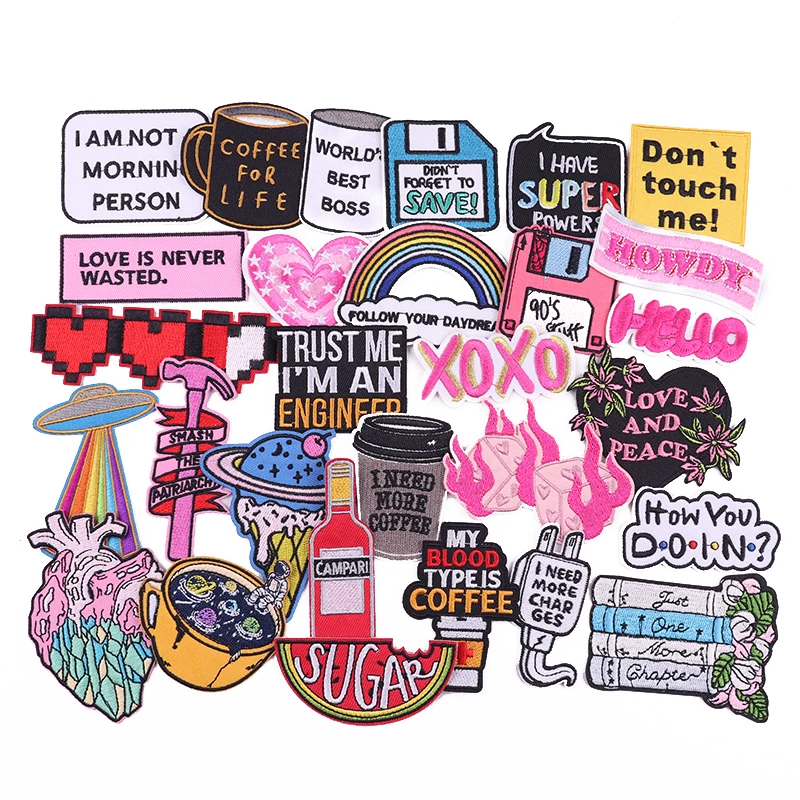 Parches-bordados-de-dibujos-animados-letras-para-ropa-parches ...