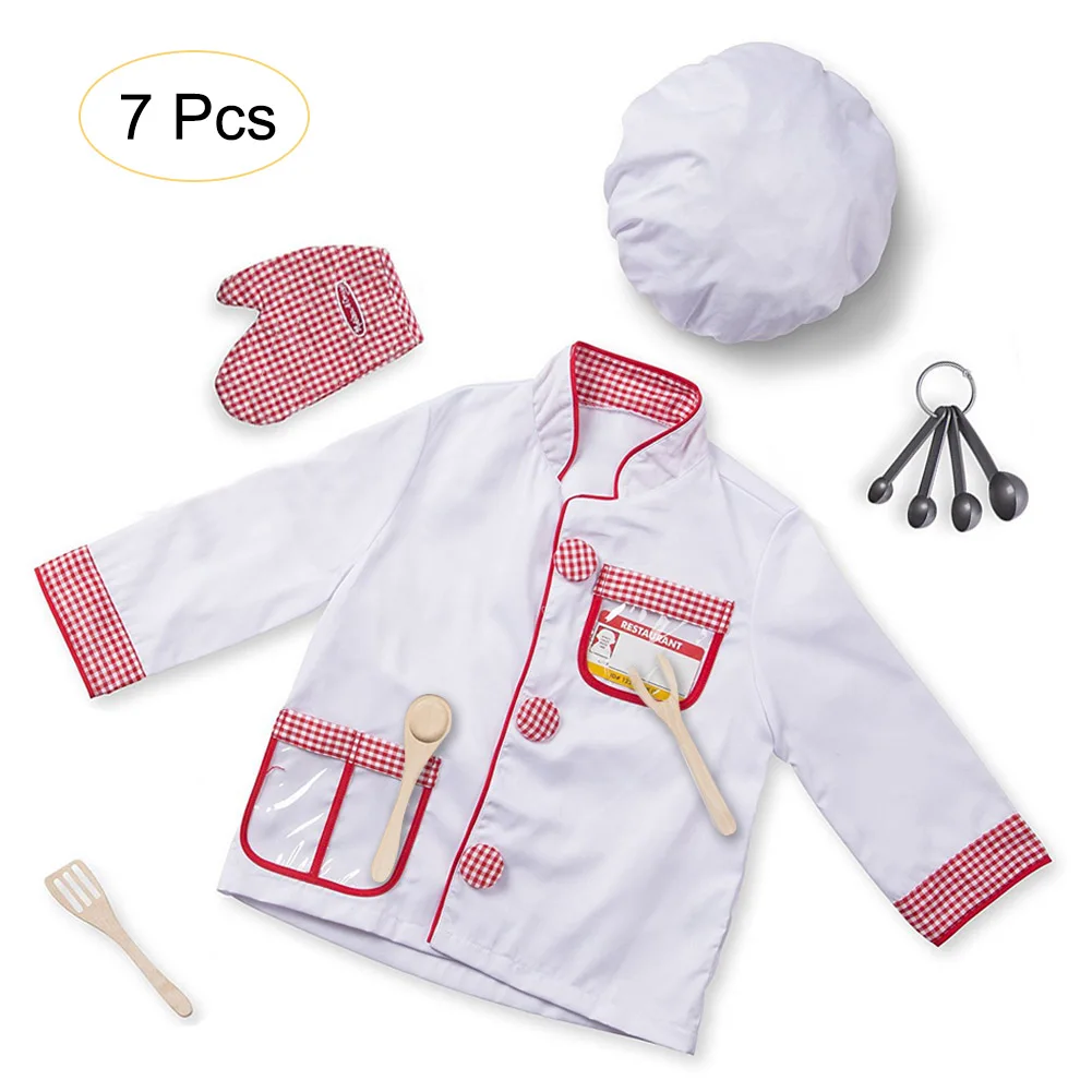 Kid Costume For Chef Uniform Jacket Children Cosplay Kitchen Restaurant ...