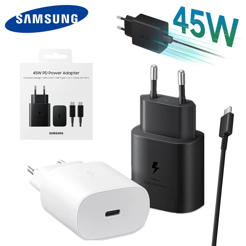 Original Samsung 45w Supper Fast Charger Usb-c Wall For Samsung Galaxy ...