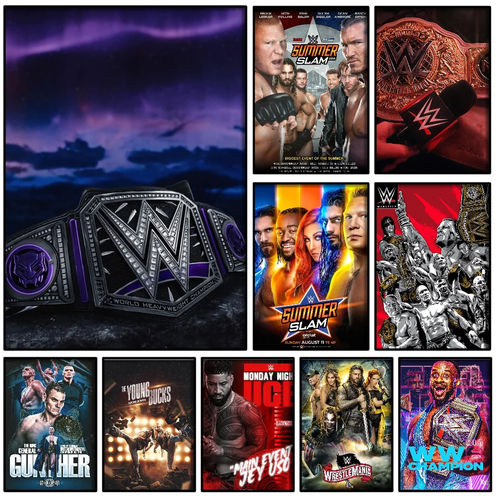 1PC Hot W-wwe Poster Self-adhesive Art Waterproof Paper Sticker Coffee ...