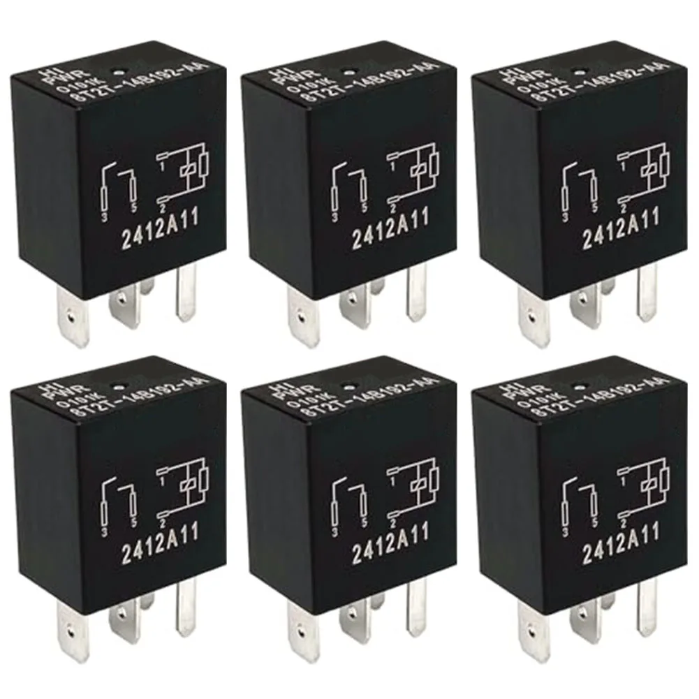 6x Power Relay Automotive Relays 4Pin 8T2T-14B192-AA 12VDC For Select ...