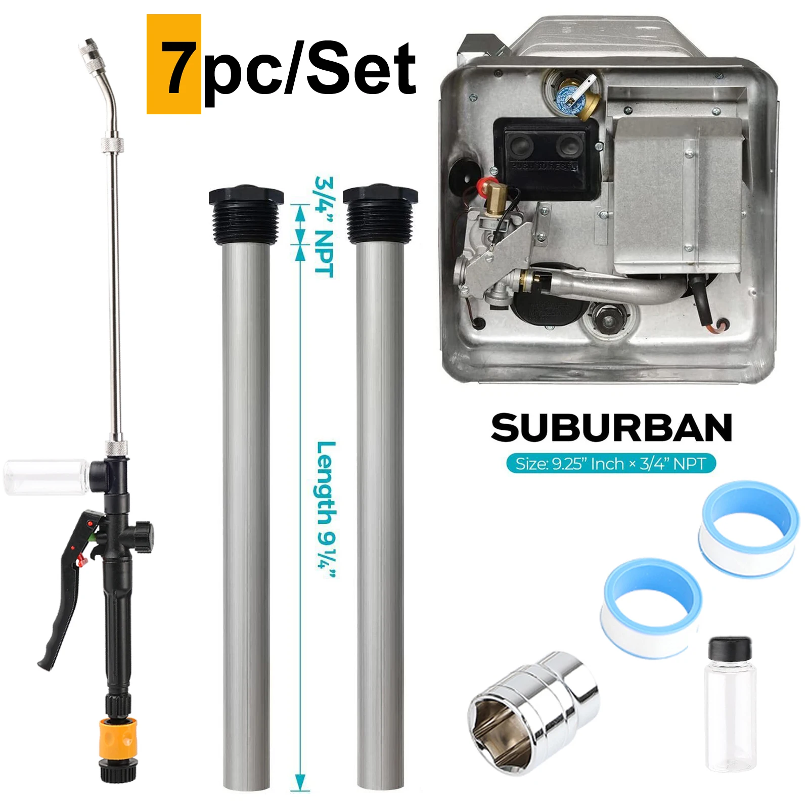 SET-RV-Water-Heater-Anode-Rod-Flush-Wand-Tank-Rinser-9-25-For-Suburban ...