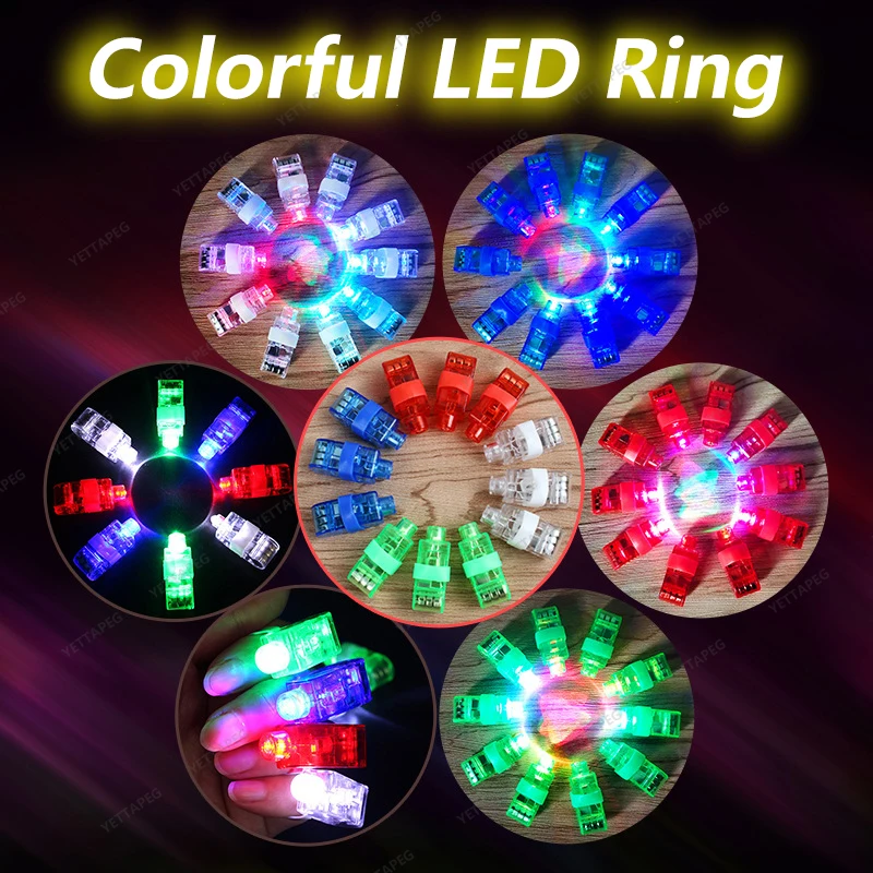 10-30-60-Pcs-LED-Finger-Glow-Lights-6-Color-Finger-Flashlights-For-Kids ...