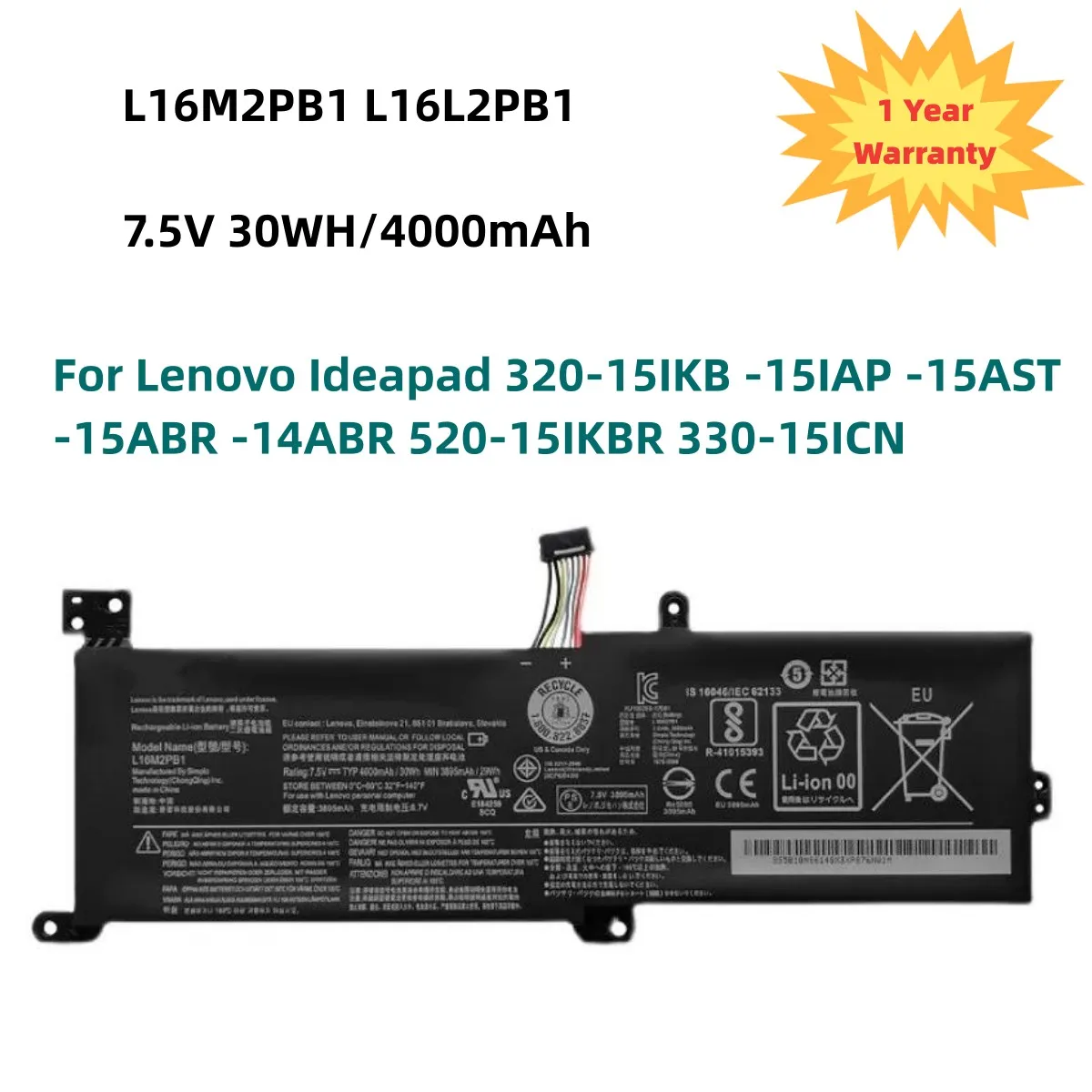 L16M2PB1-Laptop-Battery-For-Lenovo-Ideapad-320-15IKB-15IAP-15AST-15ABR ...