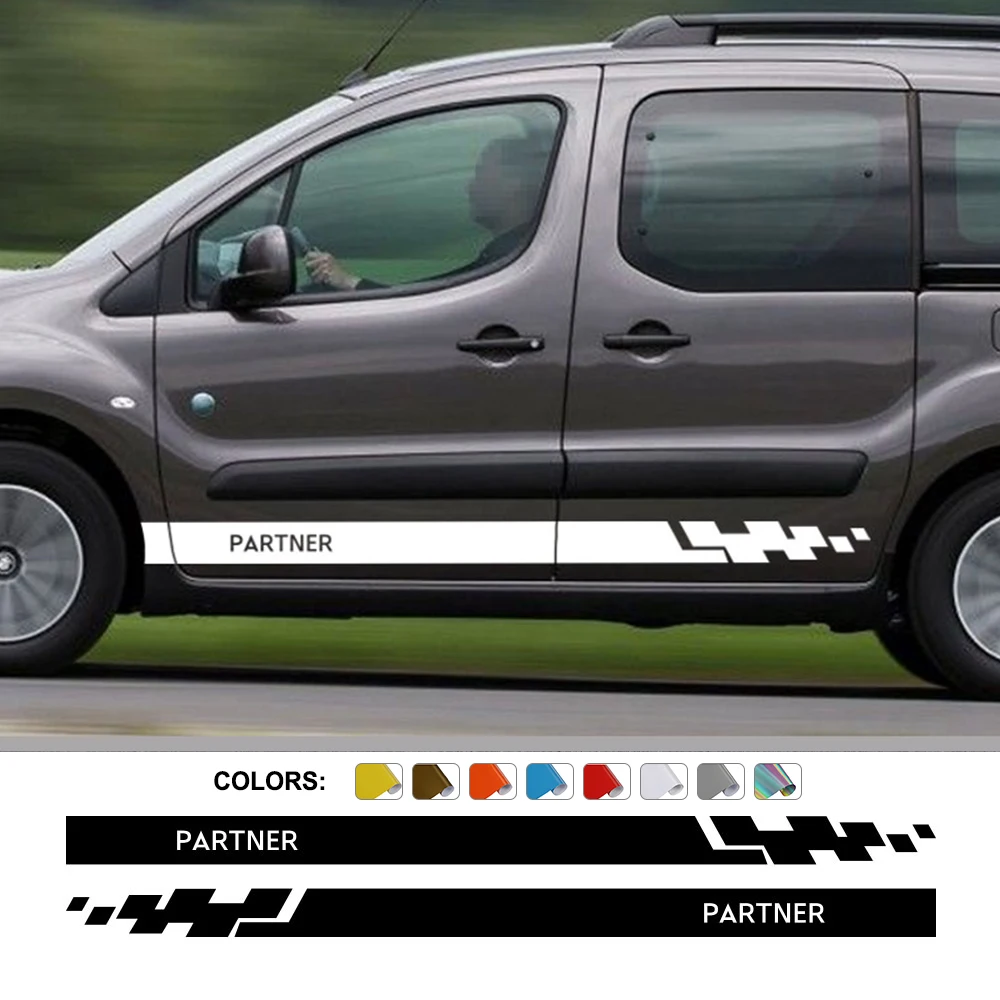 2PCS-Car-Door-Side-Stickers-For-Peugeot-Partner-Camper-Cargo-Van-Parts ...