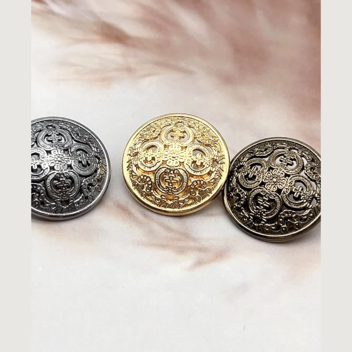 10PCS Of Vintage Hollow Flower Metal Buttons For Palace Coat Suit ...