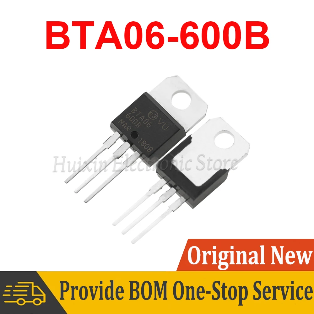 5pcs BTA06 600B BTA06 600 TO 220 06 600B Triac 6 앰프 600 볼트 6A 600 V 새로운 ...